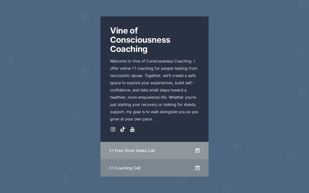 Vine Of Consciousness Coaching